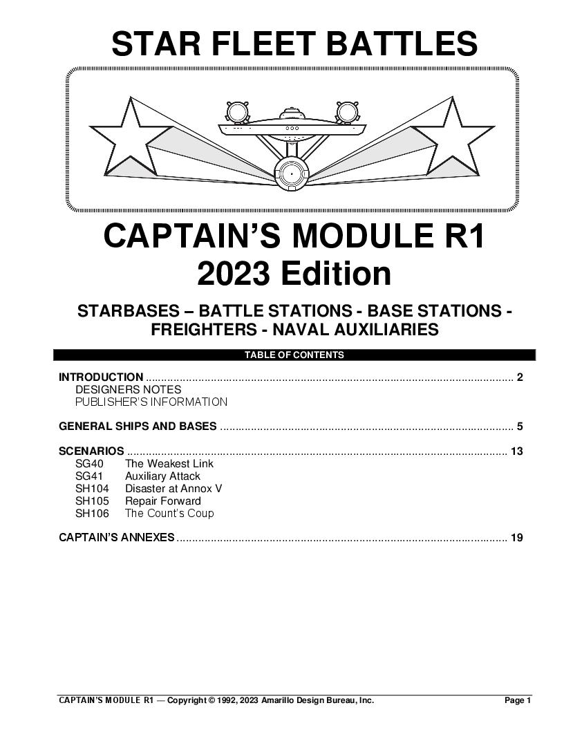 Module R1 Rulebook 2023 [5606-2] - $7.50 : Star Fleet Store - Amarillo ...